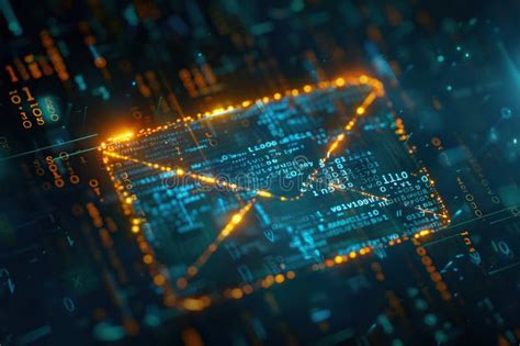 Email Encryption Email Envelope Digital Encryption Symbolizing The Secure Transmission Of