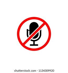 No Recording Sign No Microphone Sign Stock Vector Royalty Free