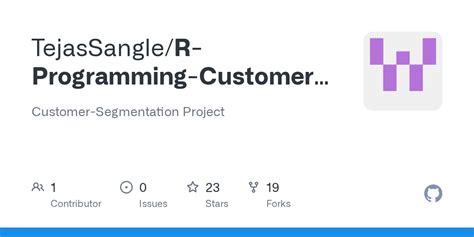 GitHub TejasSangle R Programming Customer Segmentation Customer Segmentation Project