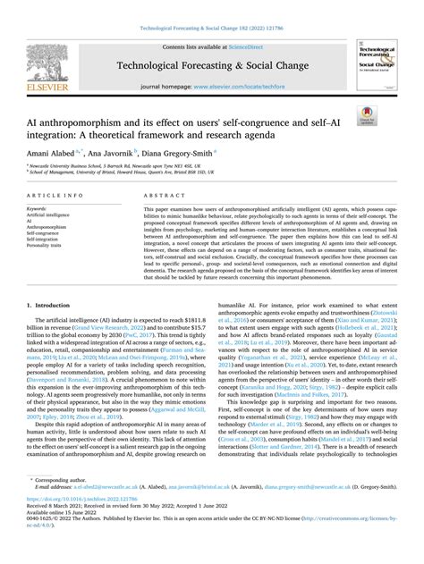 Pdf Ai Anthropomorphism And Its Effect On Users Self Congruence And Selfai Integration A
