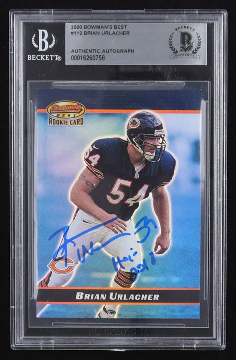 Brian Urlacher Signed 2000 Bowmans Best 112 Rc Inscribed Hof 2018