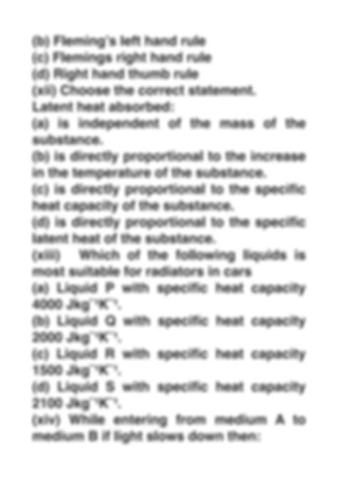 SOLUTION Physics Specimen Paper For Icse Class Sec A Studypool