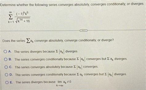 Solved Determine whether the following series converges | Chegg.com