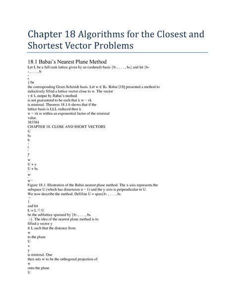 Chapter 18 Algorithms For The Closest Chapter 18 Algorithms For The Closest And Shortest