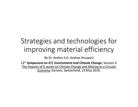Pdf Strategies And Technologies For Improving Material Efficiency