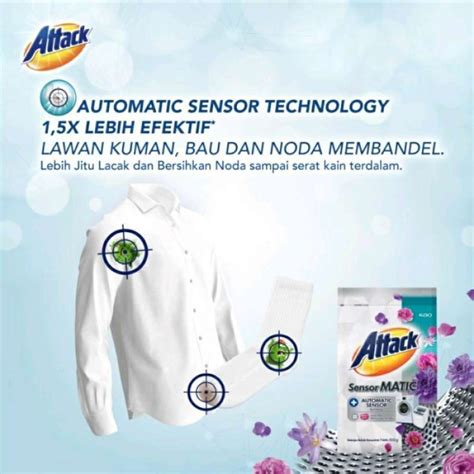 Promo Attack Sensor Matic Deterjen Bubuk Laundry 800gr Paket Twin Pack