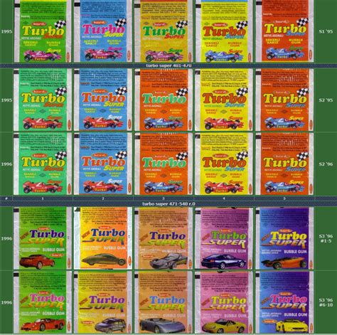 Вкладыши Турбо - фото и цены полной коллекции, редкие Turbo