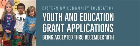 Youth And Education Grant Applications Being Accepted Thru December 10