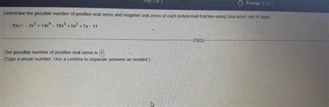 [solved] determine the possible number of positive real ze