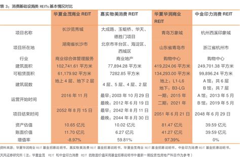 2024年消费基础设施rets关键参数预测 2024年07月 行业研究数据 小牛行研