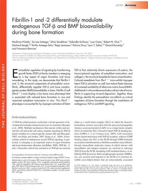 Pdf Fibrillin 1 And 2 Differentially Modulate Endogenous Tgf β And