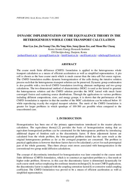 Pdf Cmfd Acceleration In Whole Core Transport