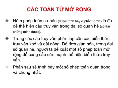 Cơ sở dữ liệu PTIT đại số quan hệ PPT