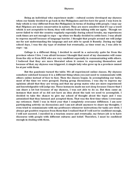 Shyness Pdf Shyness Human Communication