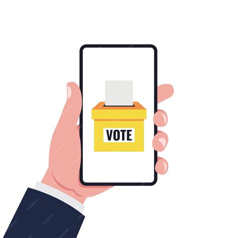 Premium Vector Concept Of Online Voting Application Male Hand Holding