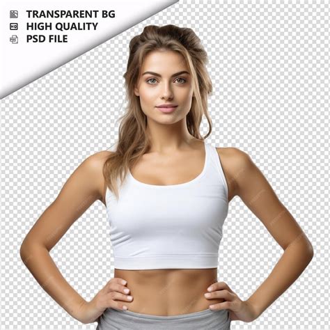 Premium Psd White Woman Gymming Ultra Realistic Style White Backgroun