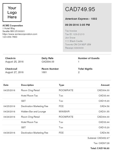 SAP Concur Developer Center Sample Receipts