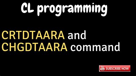 CRTDTAARA And CHGDTAARA Commands YouTube