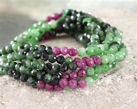 Ruby Zoisite Ombre Faceted Round 3mm