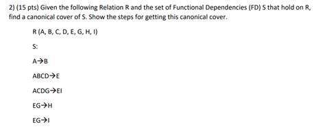 Solved Pts Given The Following Relation R And The Chegg