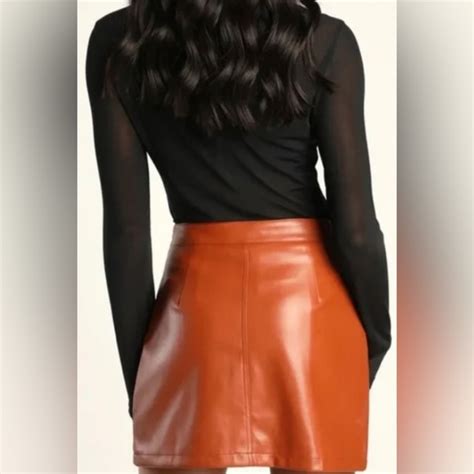 Lulus Skirts Nwt Lulus Most Fab Brown Clay Vegan Leather