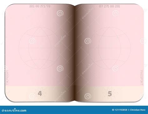 Blank Empty Open Generic Passport Template Stock Vector Illustration Of Template Isolated