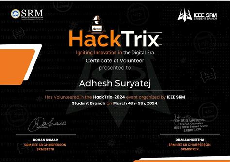 Hackathon Volunteer Ieee Techinnovation Adhesh Suryatej