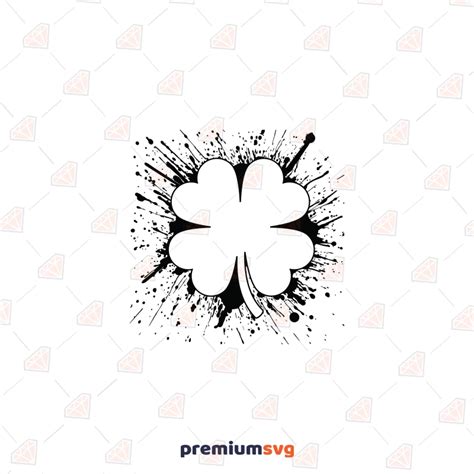 Splatter Shamrock Svg Grunge Clover Svg Premiumsvg