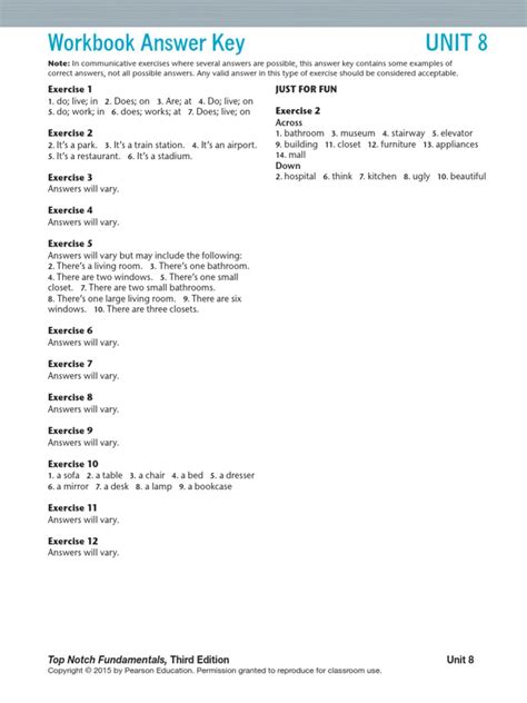 Top Notch Fundamentals B Wb Answer Key Third Ed Pdf Cuisine Foods