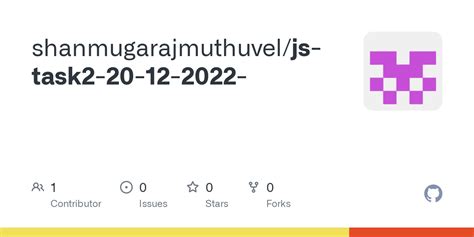 GitHub Shanmugarajmuthuvel Js Task2 20 12 2022