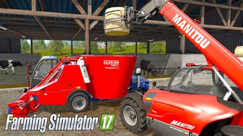 Farming Simulator 17 Feeding Cows With Mixerwagon With Commentary