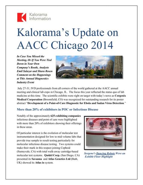 Kalorama Round Up Of Aacc Chicago 2014 Pdf