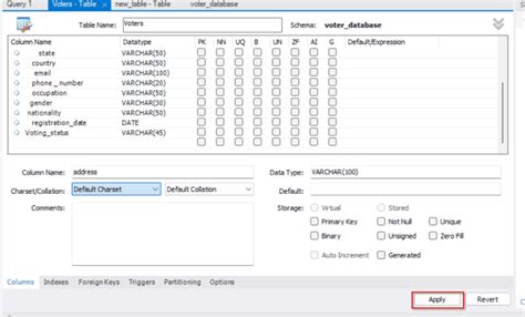 how to create table in mysql