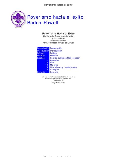 Baden Powell Roverismo Hacia El Exito Pdf Felicidad Exploración