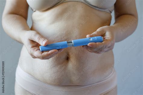 Blue Semaglutide Injection Pen Closeup Semaglutide Or Insulin Drug