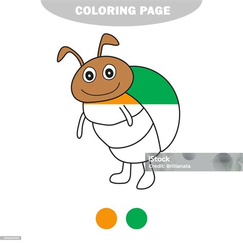 간단한 색칠 페이지 윤곽딱정벌레 벡터 라인 아트 일러스트레이션 곤충에 대한 스톡 벡터 아트 및 기타 이미지 곤충 교육 귀여운 Istock