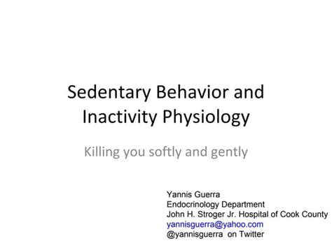 Sedentary Behavior And Inactivity Physiology Slideshare Presentation Ppt