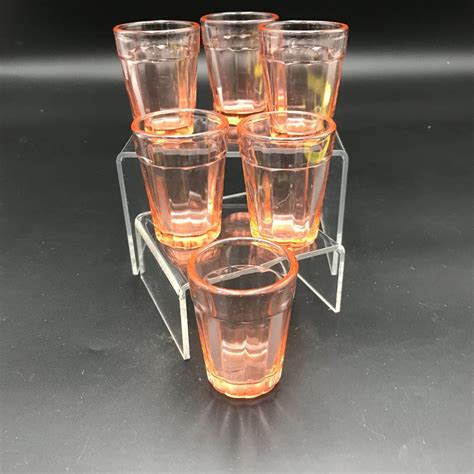 Anchor Hocking Glass Pillar Optic Whiskeyshot Glass Set Of 6