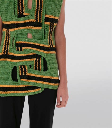 Mens Jw Anderson Green Merino Interlocking Stripe Sweater Harrods Uk