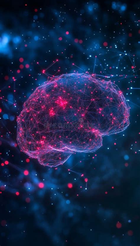 3D Human Brain Render, Glowing Nodes, Neural Connections, Abstract Background, Neuroscience ...