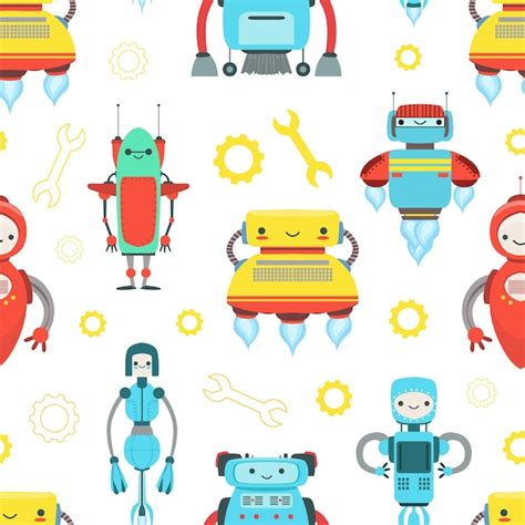 Premium Vector Artificial Intelligence Robotic Technology Seamless