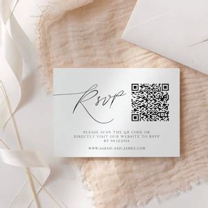 RSVP Card Qr Code For Wedding Qr Code Rsvp Insert Template Templett Printable RSVP Reply Cards