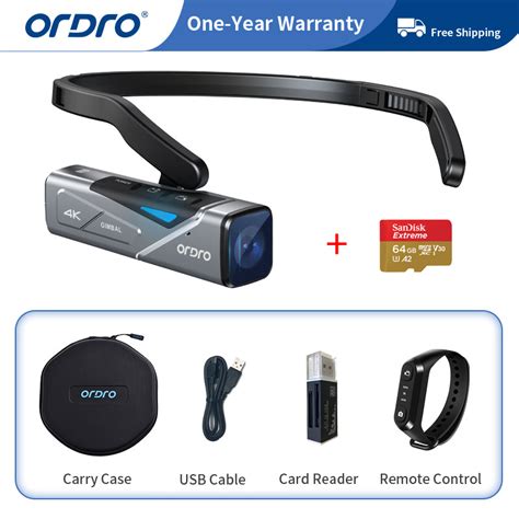 ORDRO EP7 FPV Wearable Action 4K POV Camcorder （Best Combination）+ Free ...