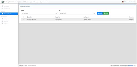 Car Driving School Management System In Php With Source Code