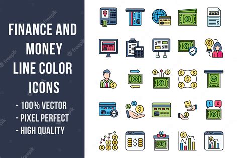 Premium Vector Finance And Money Line Color Icons
