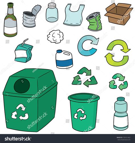 Vector Set Recycle Garbage Stock Vector Royalty Free 720721462