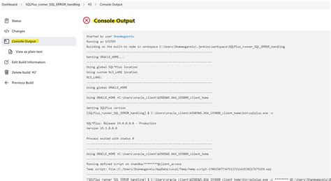Handling SQL Error And Vulnerability BUG In JENKINS Job By SQL Plus