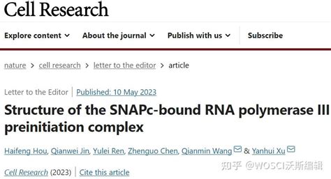 Cell Res 复旦大学揭示了snapc结合的rna聚合酶iii起始前复合物的结构 知乎