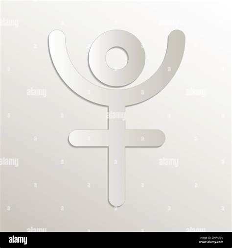 Pluto Bident Symbol Monogram Planets Symbols Icon Card Paper 3d