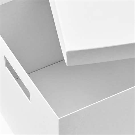 Tjena Storage Box With Lid White 9 ¾x13 ¾x7 ¾ Ikea Us